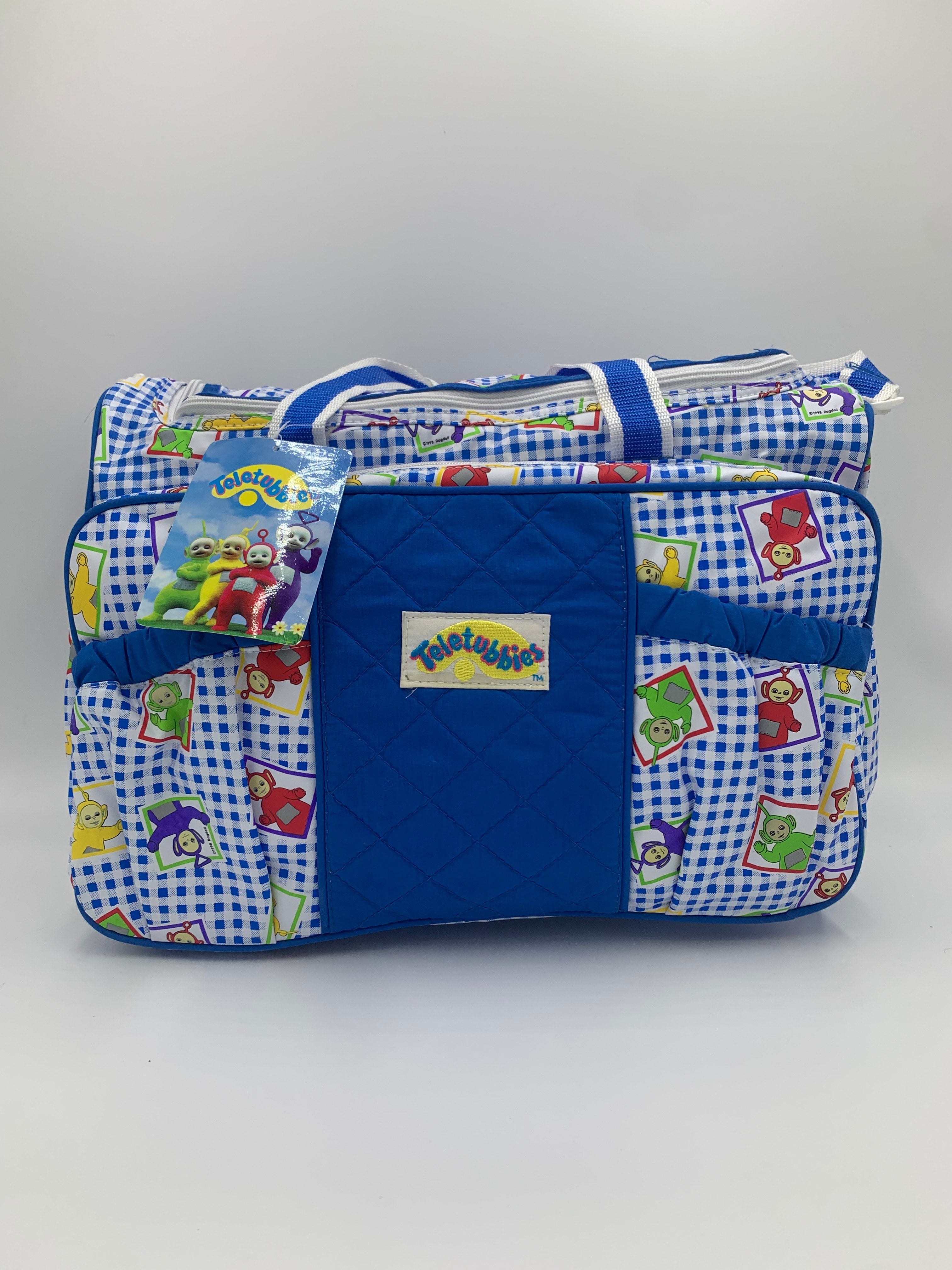 Ragdoll Blue and White Gingham Teletubbies Diaper Bag | ABdlr